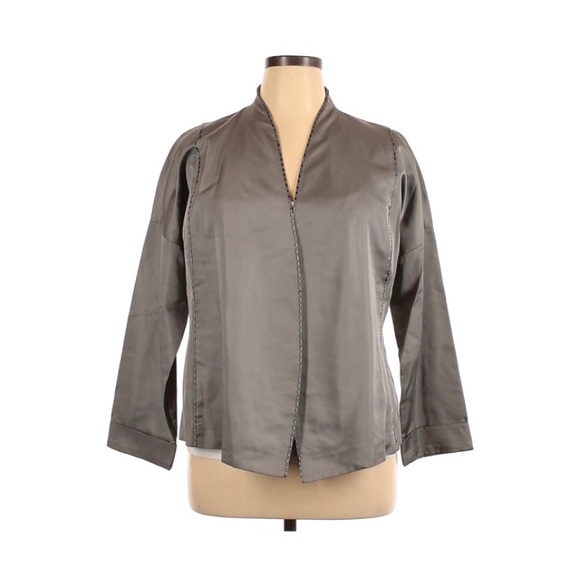 Magaschoni | Jackets & Coats | Magaschoni Size 4 Lightweight Gray Silk ...